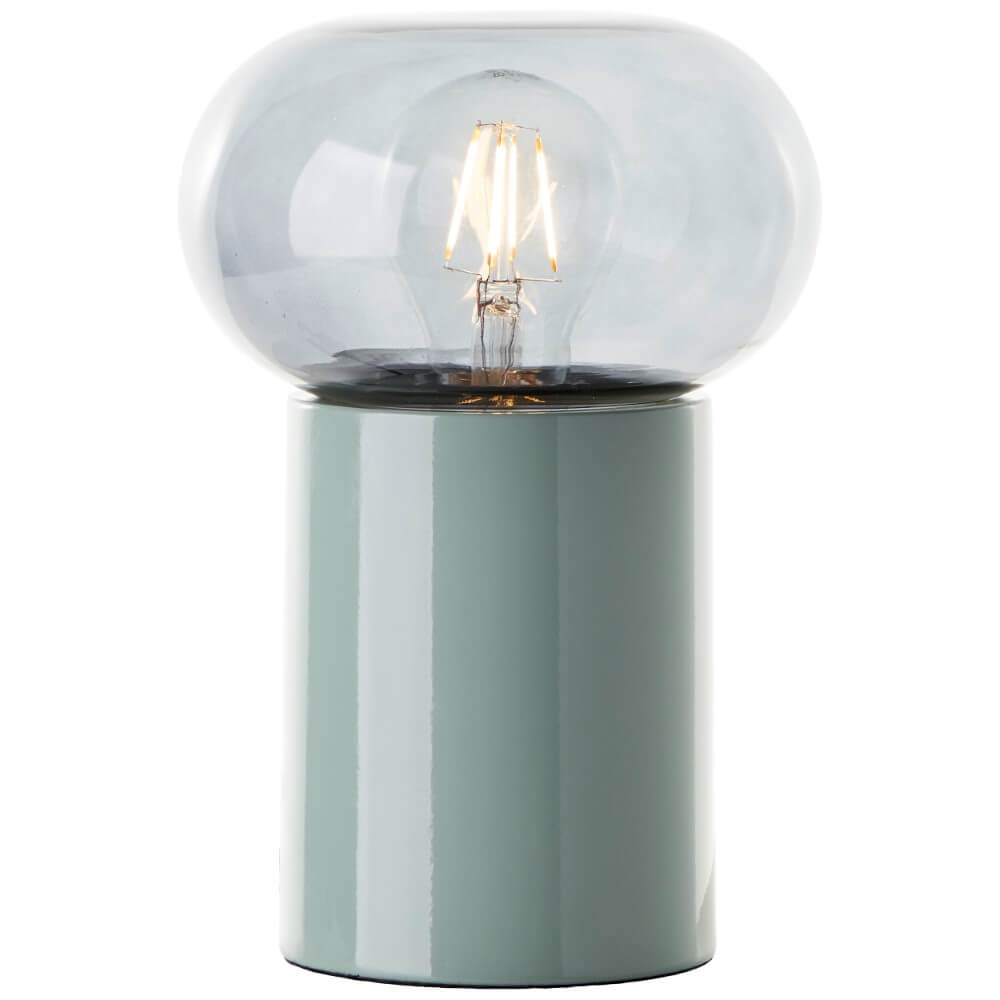 Lampe de table verte Knut avec verre fumé par Brilliant acheter ...