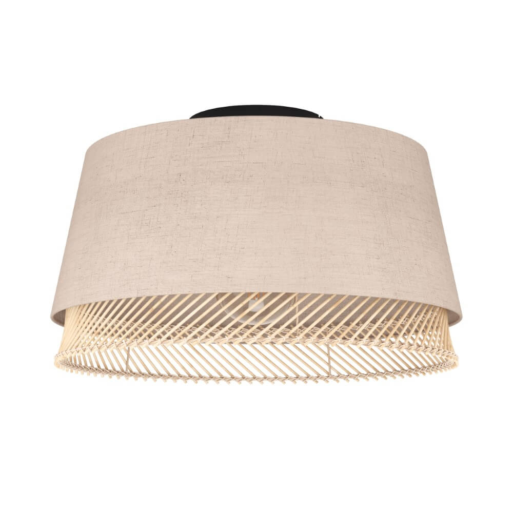 Plafonnier Tabley Ø 38cm - lin avec rotin par Eglo acheter ...