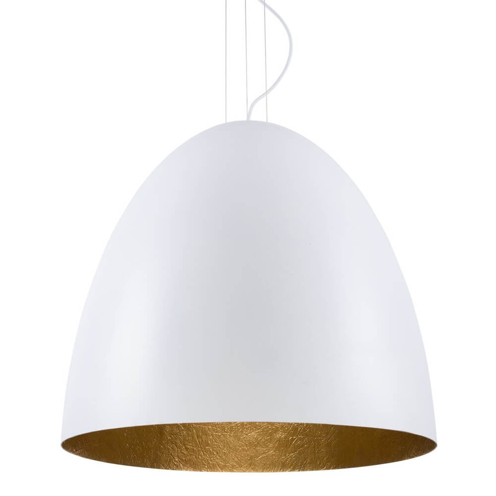 Lampe suspendue blanche Egg XL Ø75cm par Lyora acheter | LuminairesTotal